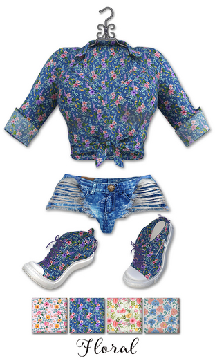 Second Life Marketplace - Graffitiwear Floral Daisy Duke